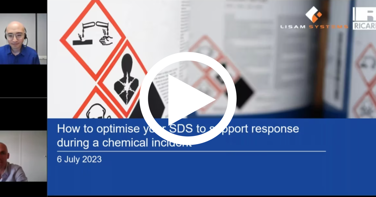 Optimise your SDS to support chemical incident response | Watch on ...